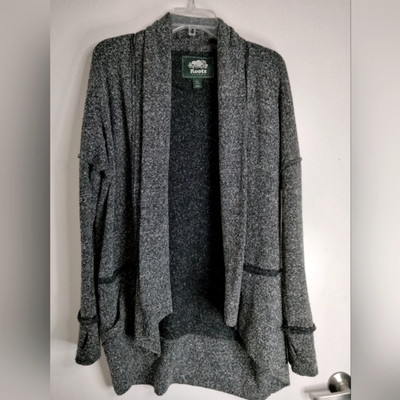 Roots | Sweaters | Roots Canada Size S Black Gray Fleece Ls Thumbhole ...